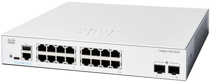 Cisco Catalyst 1300 16-Port PoE+ 120W 4x10G SFP+ Switch C1300-16P-4X מ ...